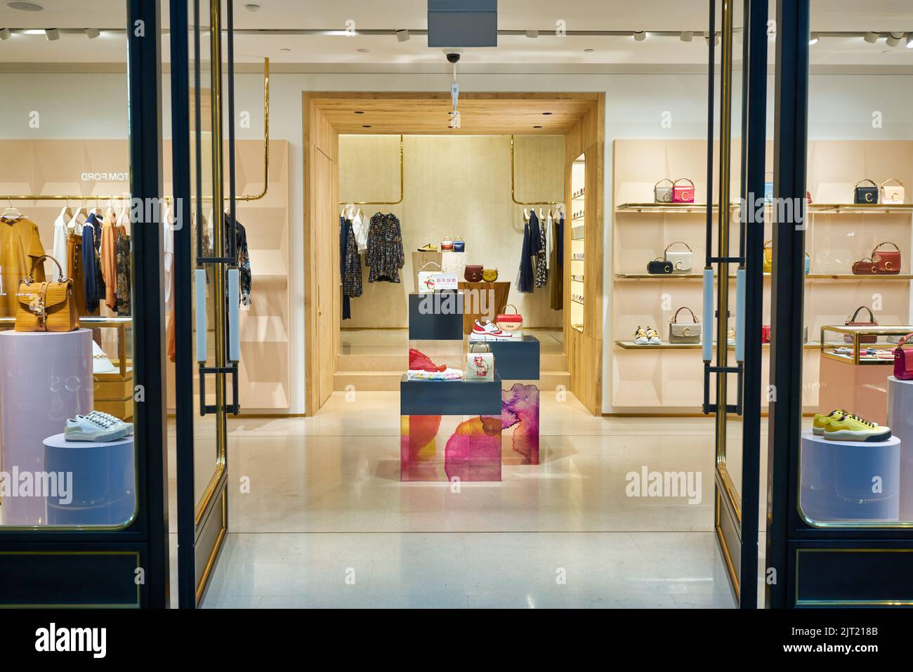 SINGAPORE - JANUARY 20, 2020: entrance to Chloe store at the Shoppes at ...