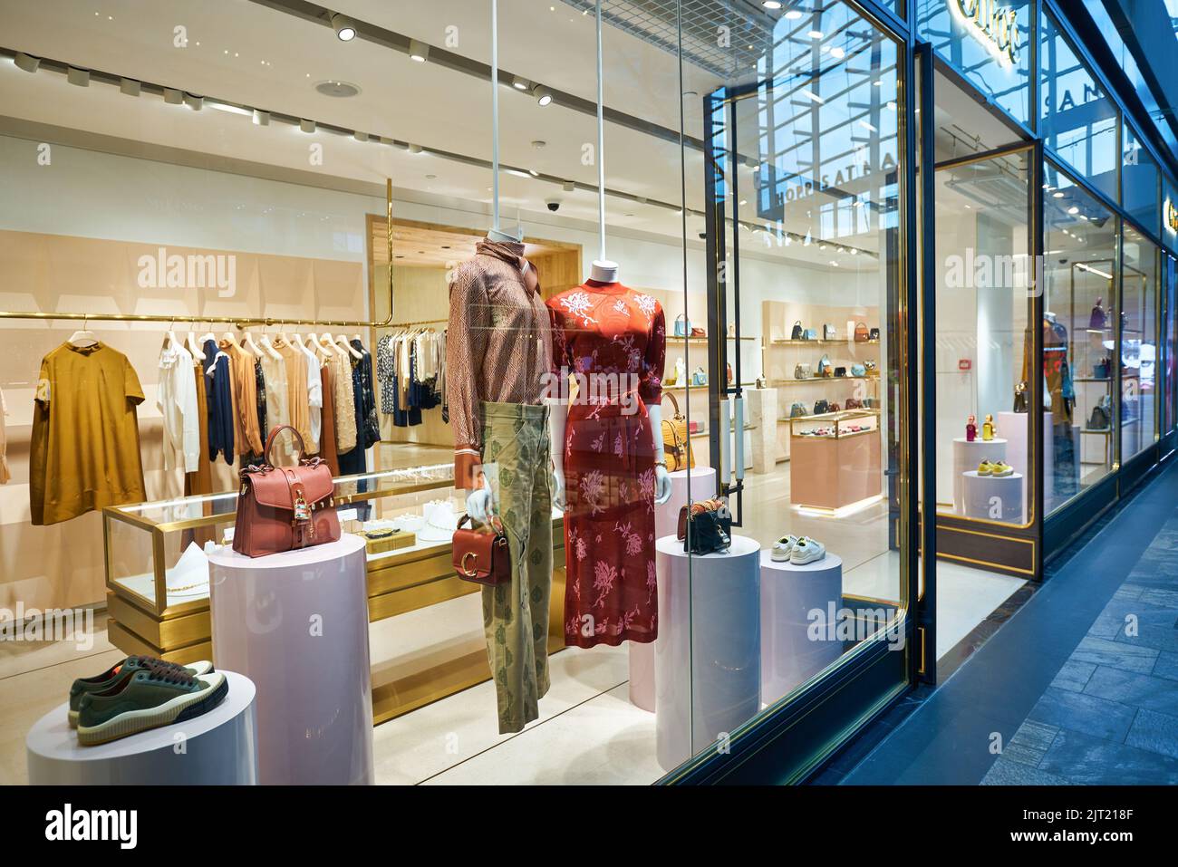 SINGAPORE - JANUARY 20, 2020: Chloe storefront at the Shoppes at Marina ...