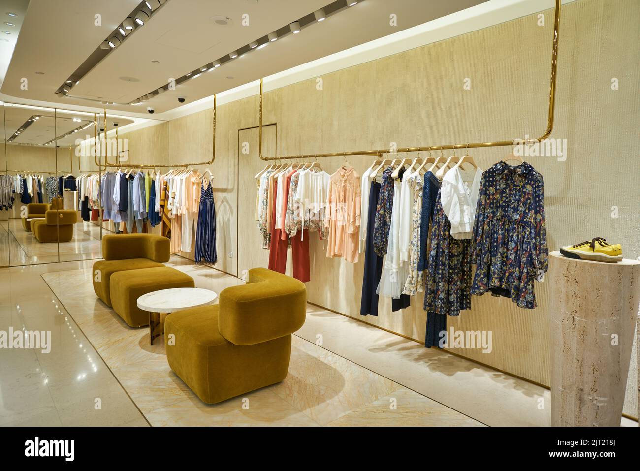 SINGAPORE - JANUARY 20, 2020: interior shot of Chloe store at the ...