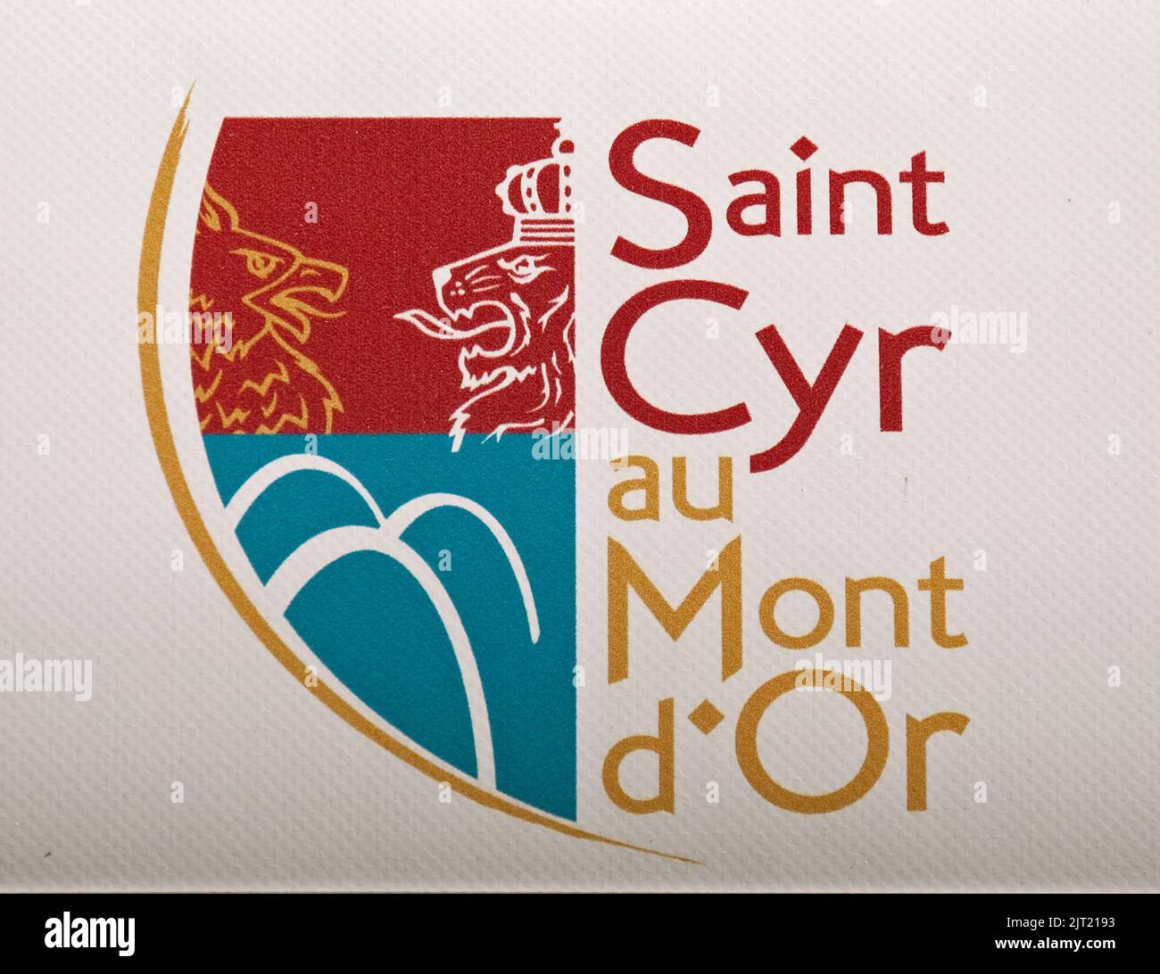 Emblem, St Cyr au Mont d'Or, Lyon, Auvergne-Rhone-Alpes, France Stock ...