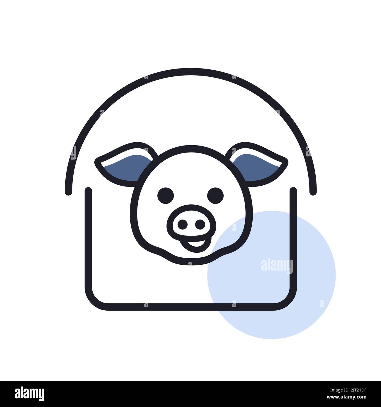 Pigsty isolated icon. Farm animal sign. Graph symbol for your web site ...