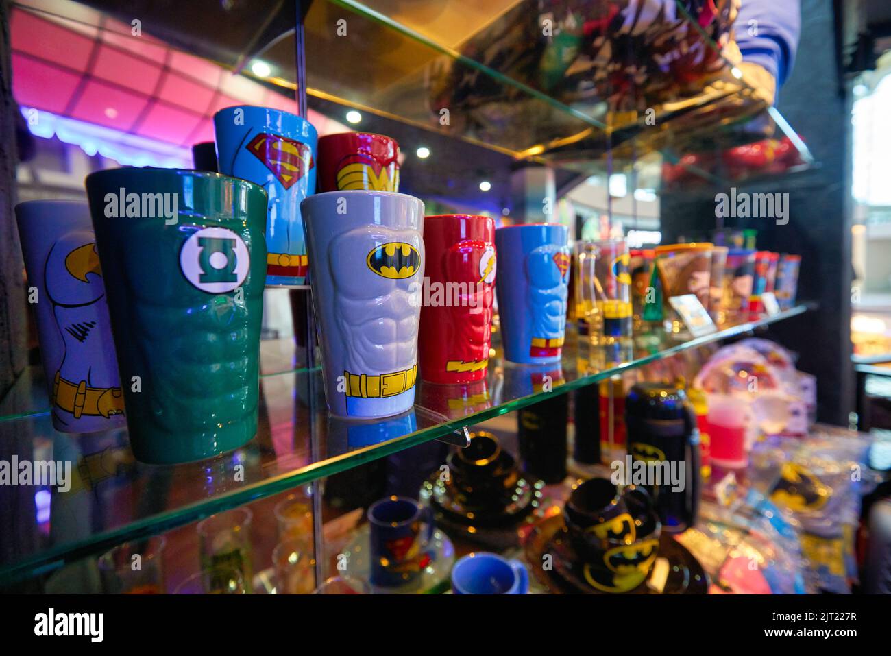 SINGAPORE - JANUARY 20, 2020: goods on display in DC Comics Super ...