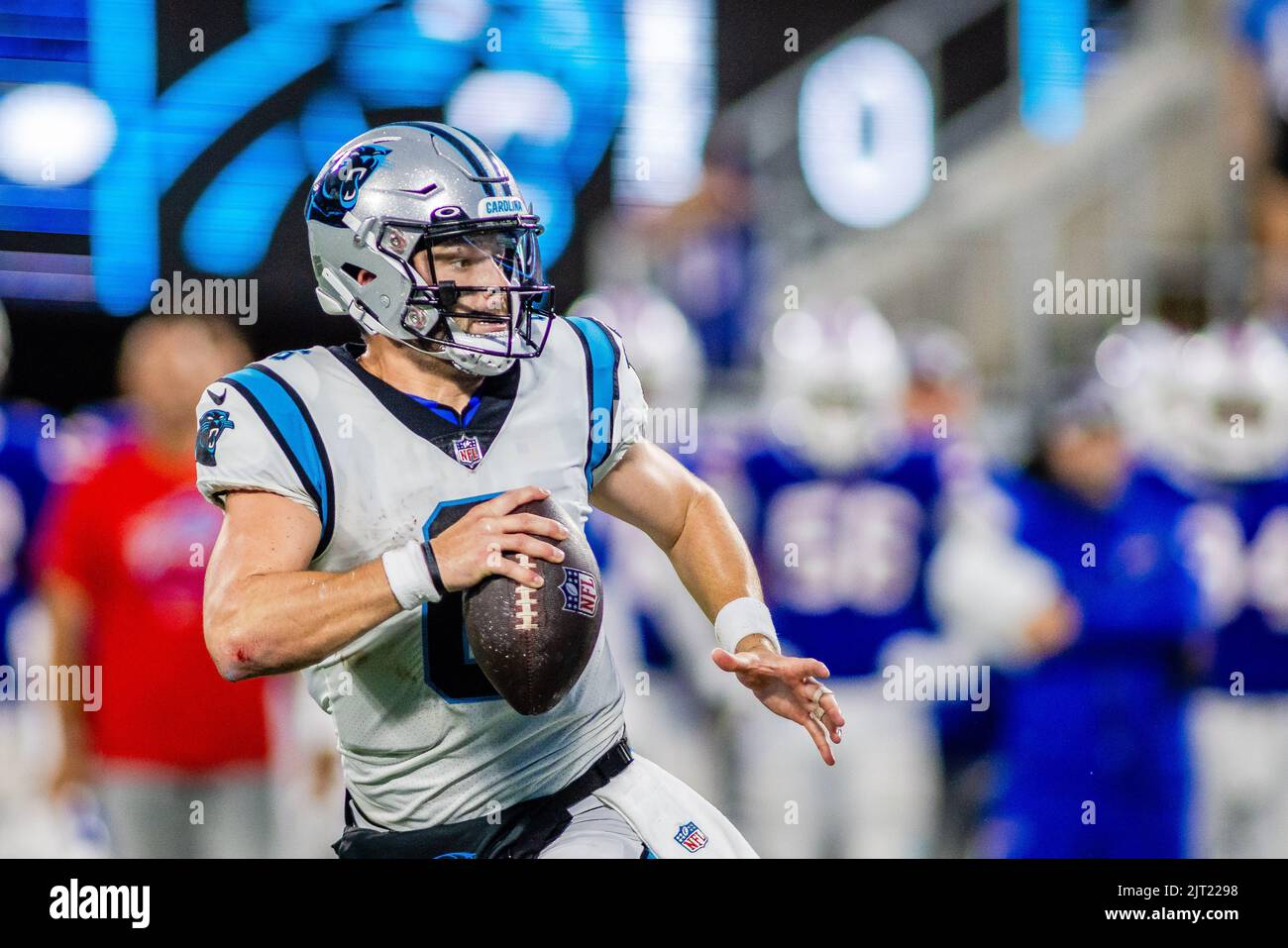 August 26, 2022: Carolina Panthers quarterback Baker Mayfield (6) looks ...