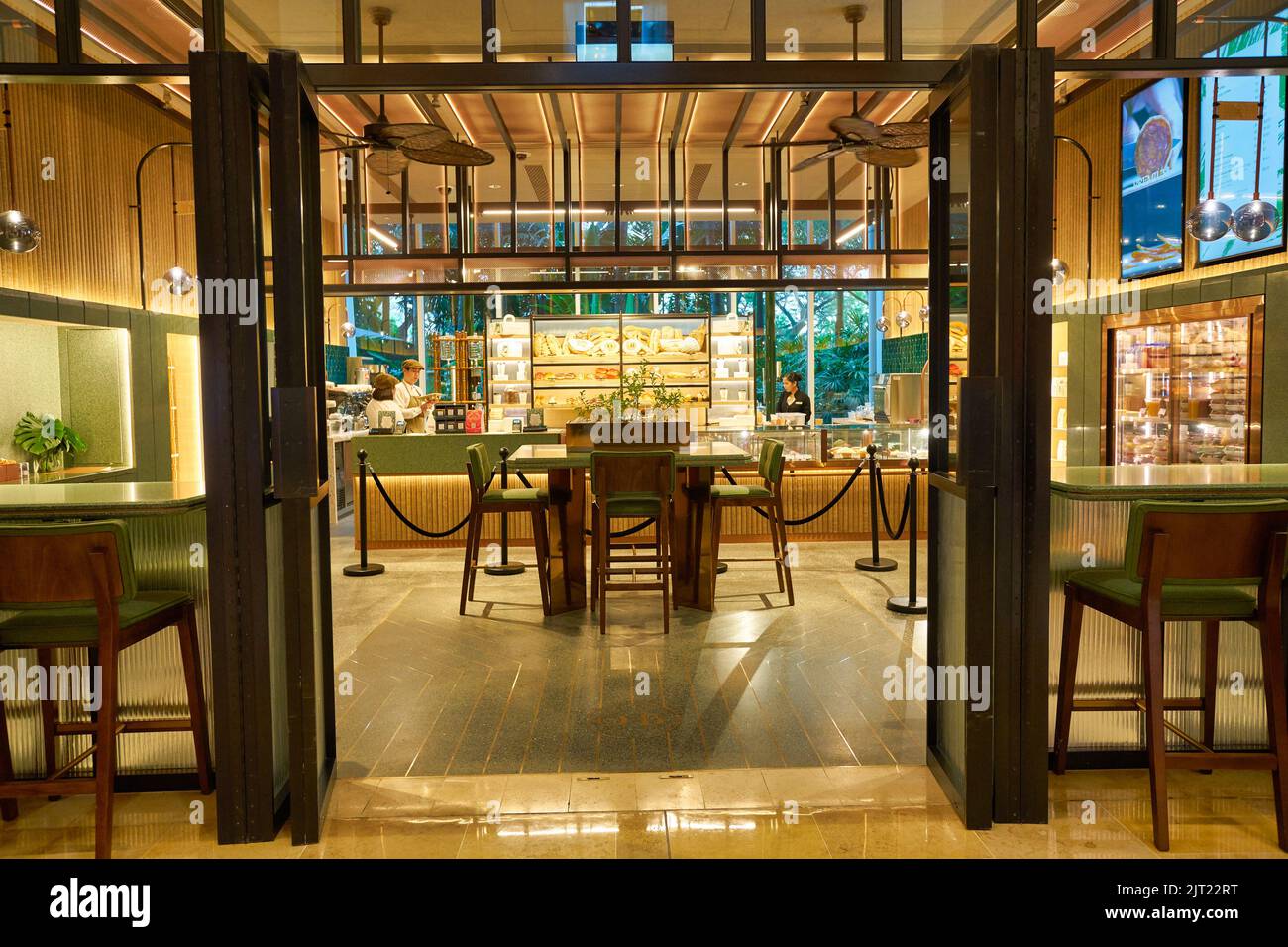 SINGAPORE - JANUARY 20, 2020: entrance to Origin + Bloom at Lobby ...