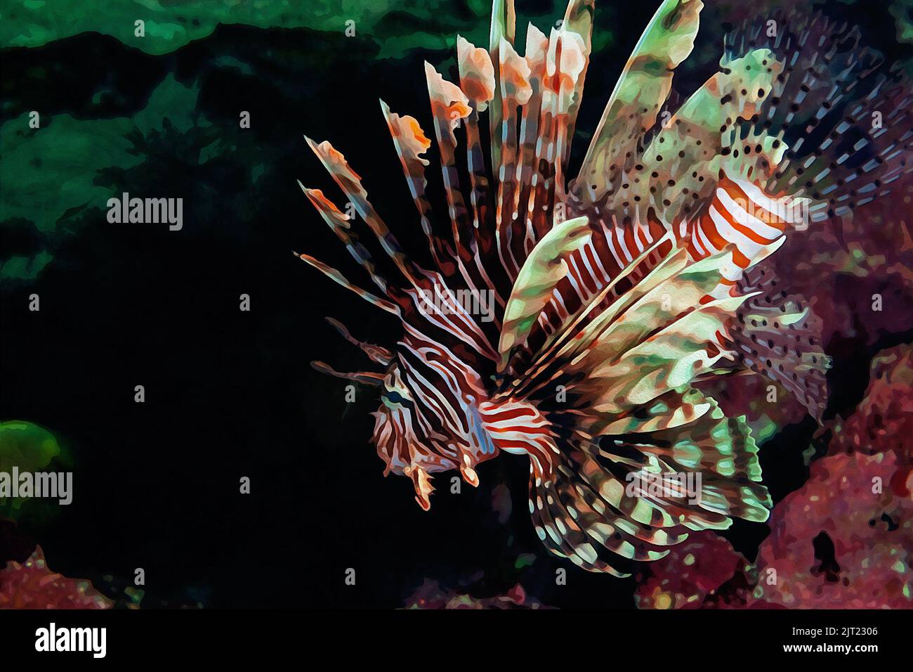 Digitally created watercolor painting of a stunning and poisonous ...