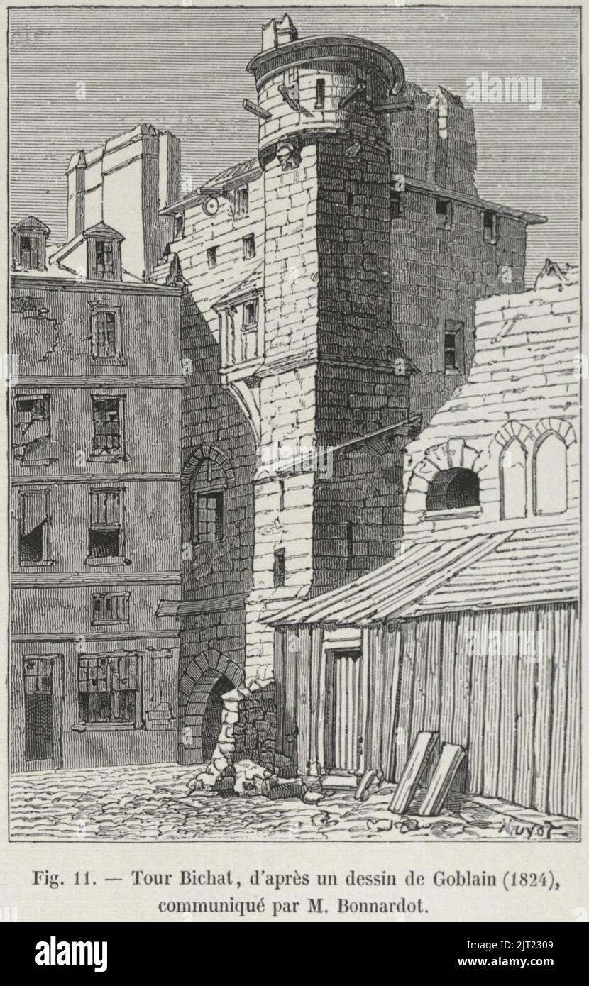 Tour Bichat, d'après un dessin de Goblain, 1824 Stock Photo - Alamy