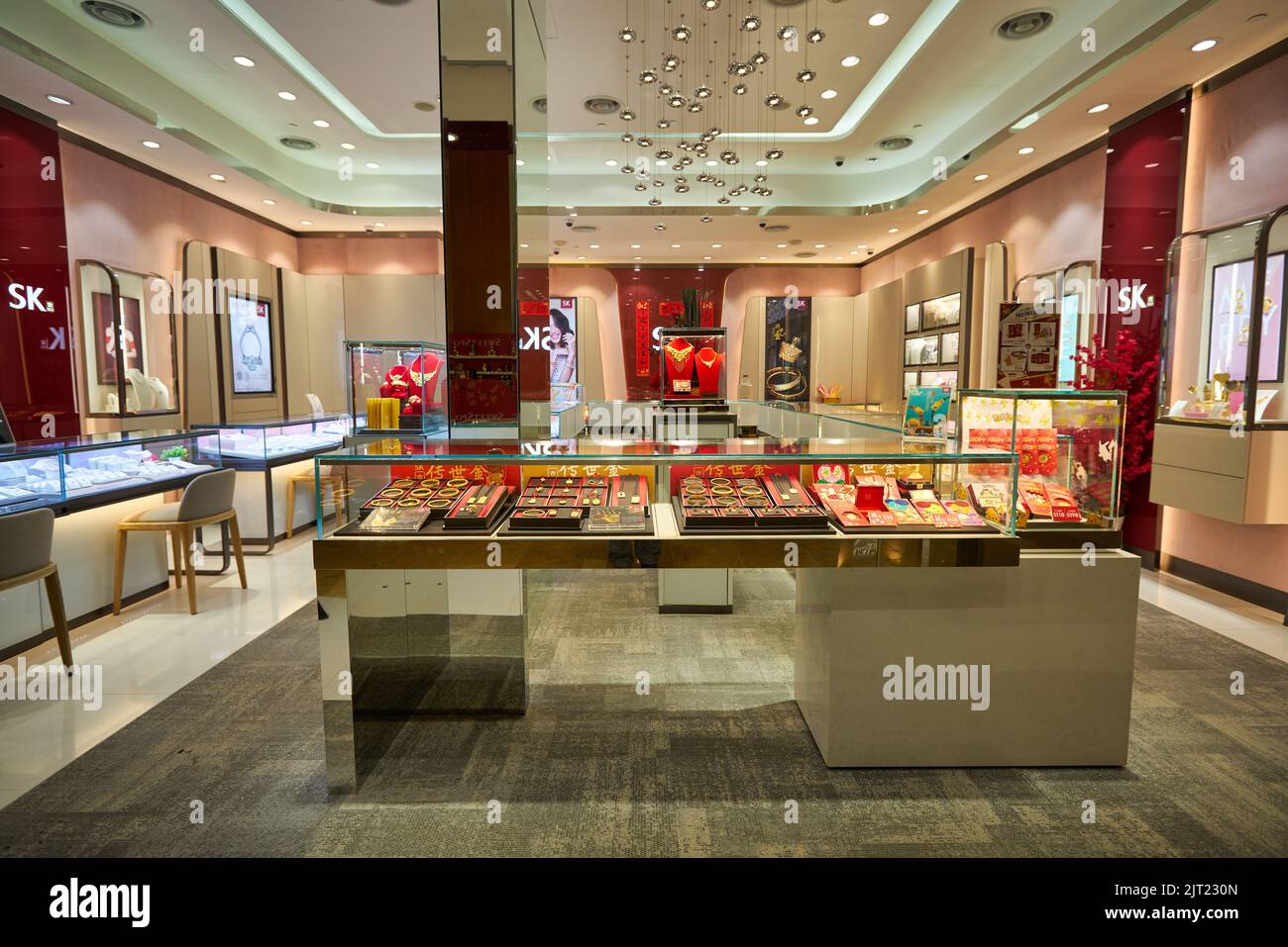 SINGAPORE - JANUARY 20, 2020: interior shot of SK Gold store in the ...