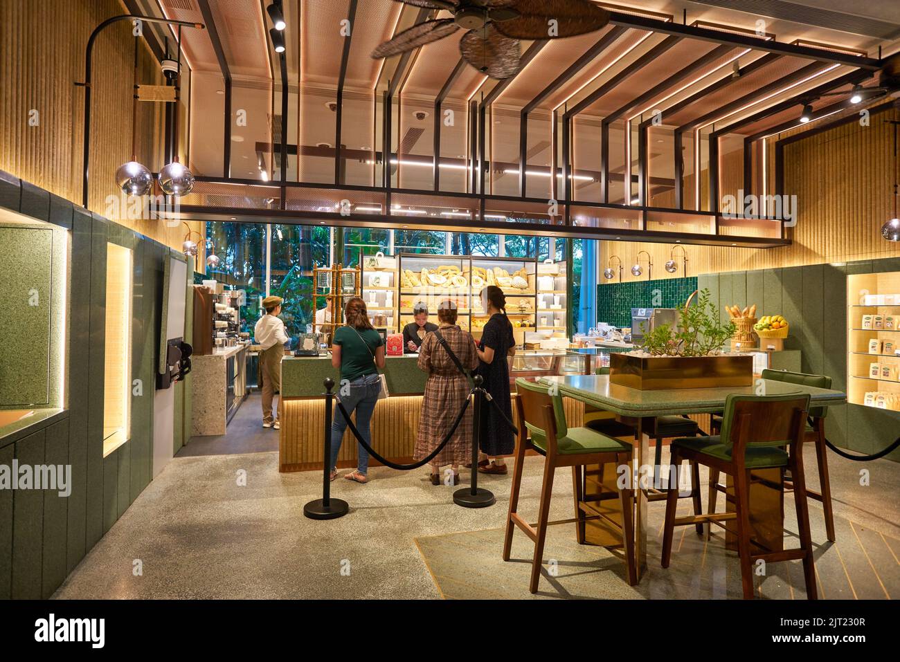 SINGAPORE - JANUARY 20, 2020: interior shot of Origin + Bloom at Lobby ...