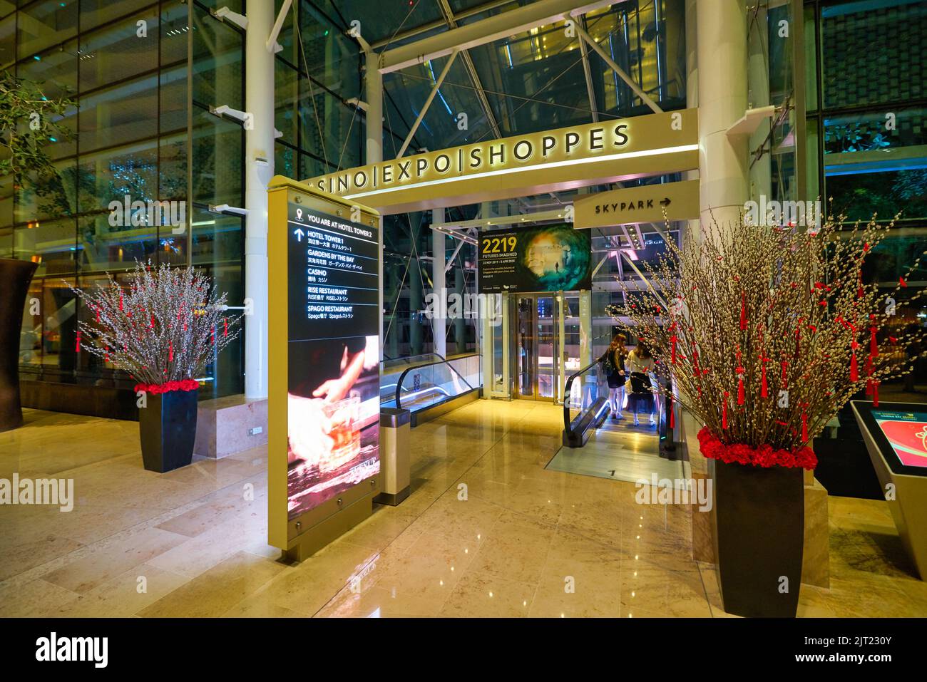 SINGAPORE - JANUARY 20, 2020: inside of Marina Bay Sands in Singapore ...