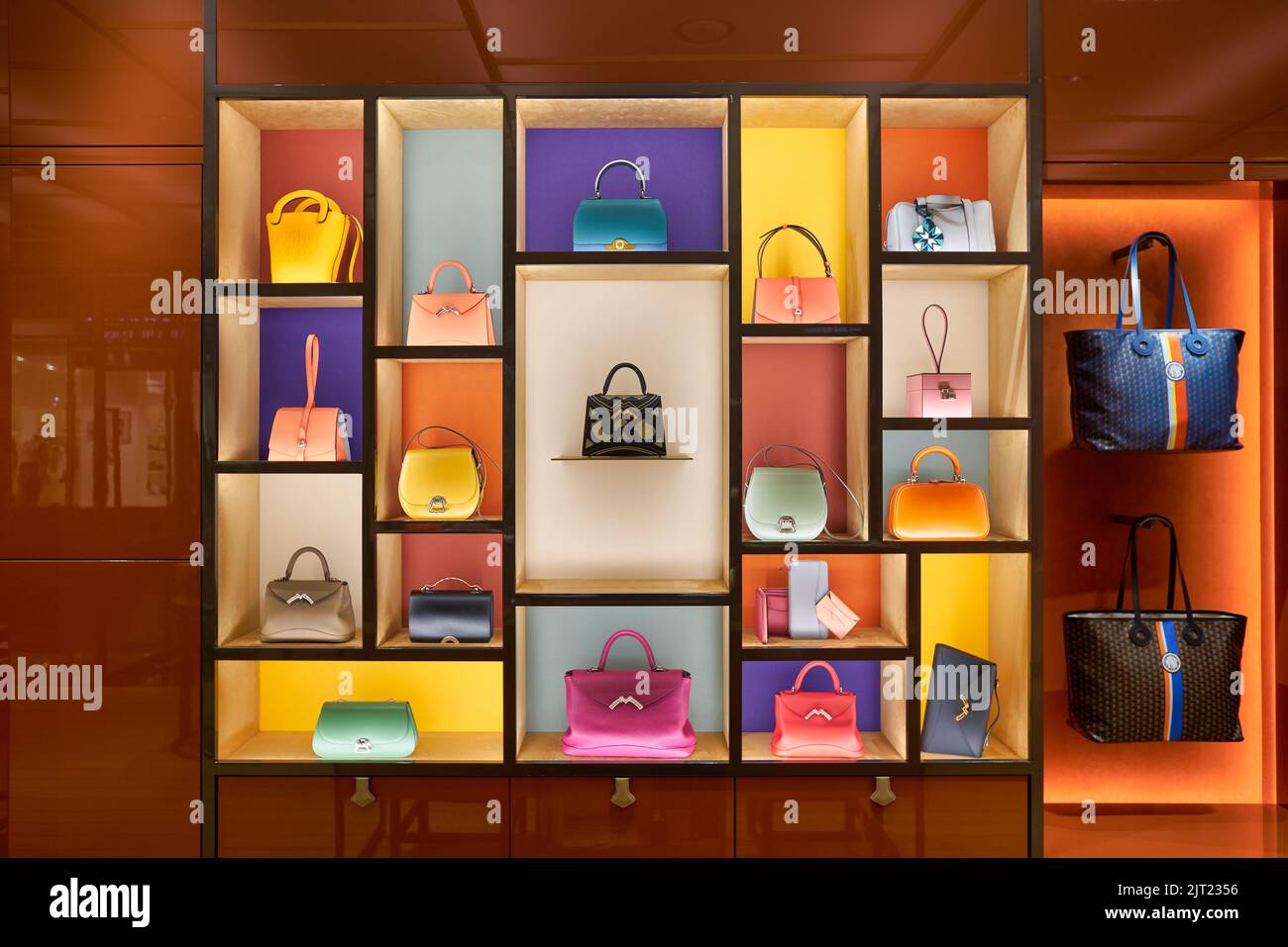 SINGAPORE - JANUARY 20, 2020: interior shot of Moynat store in the ...