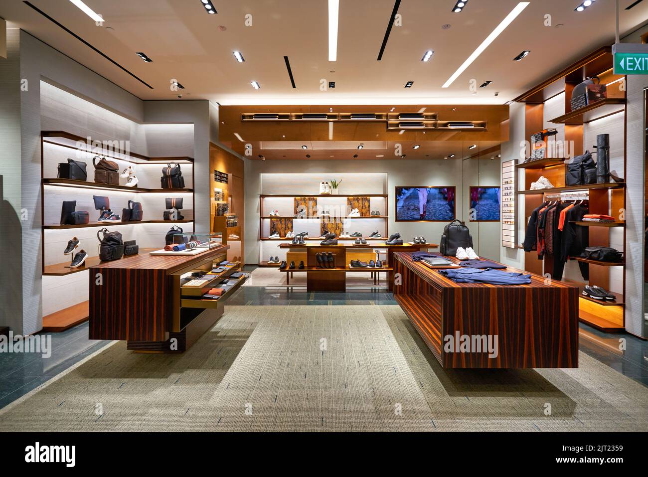 SINGAPORE - JANUARY 20, 2020: interior shot of Ermenegildo Zegna store ...