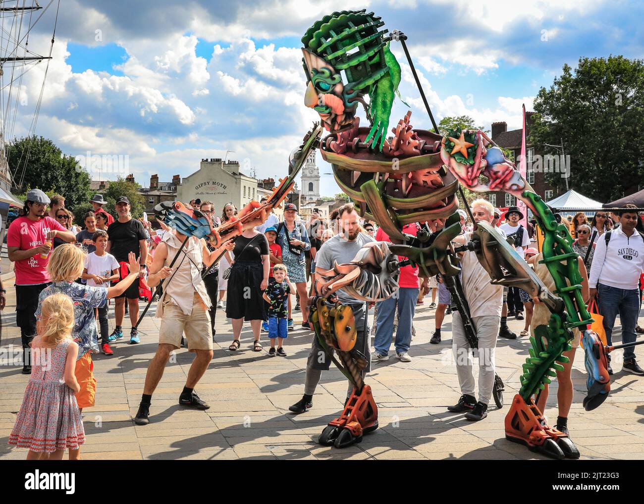 London, UK. 27th Aug, 2022. Out of the Deep Blue delight visitors at ...