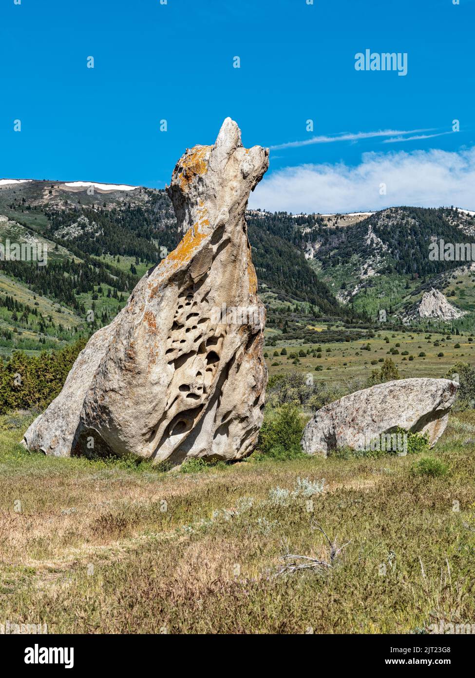 An unusual rock formation of the Three Pool Boulders at Castle Rocks ...