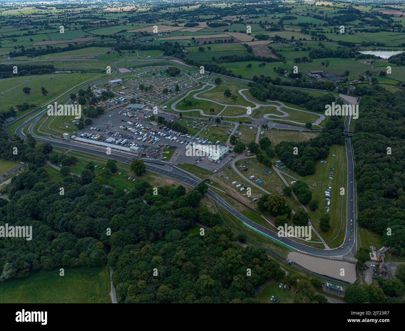Aerial Photos of Oulton Park Raceay Cheshire during the Us USA Autoshow Auto Show Drone Birds ...