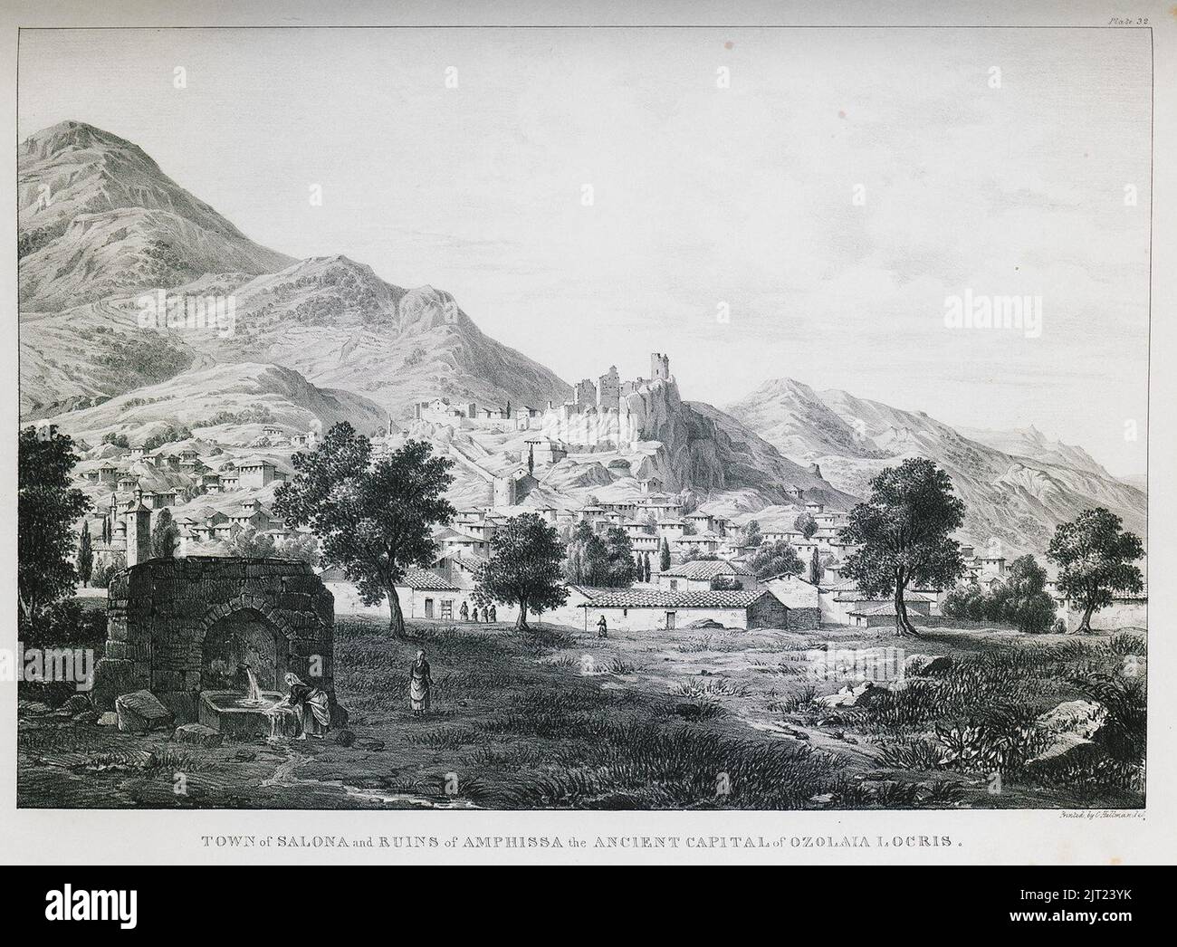 Town of Salona and ruins of Amphissa the ancient capital of Ozolaia ...