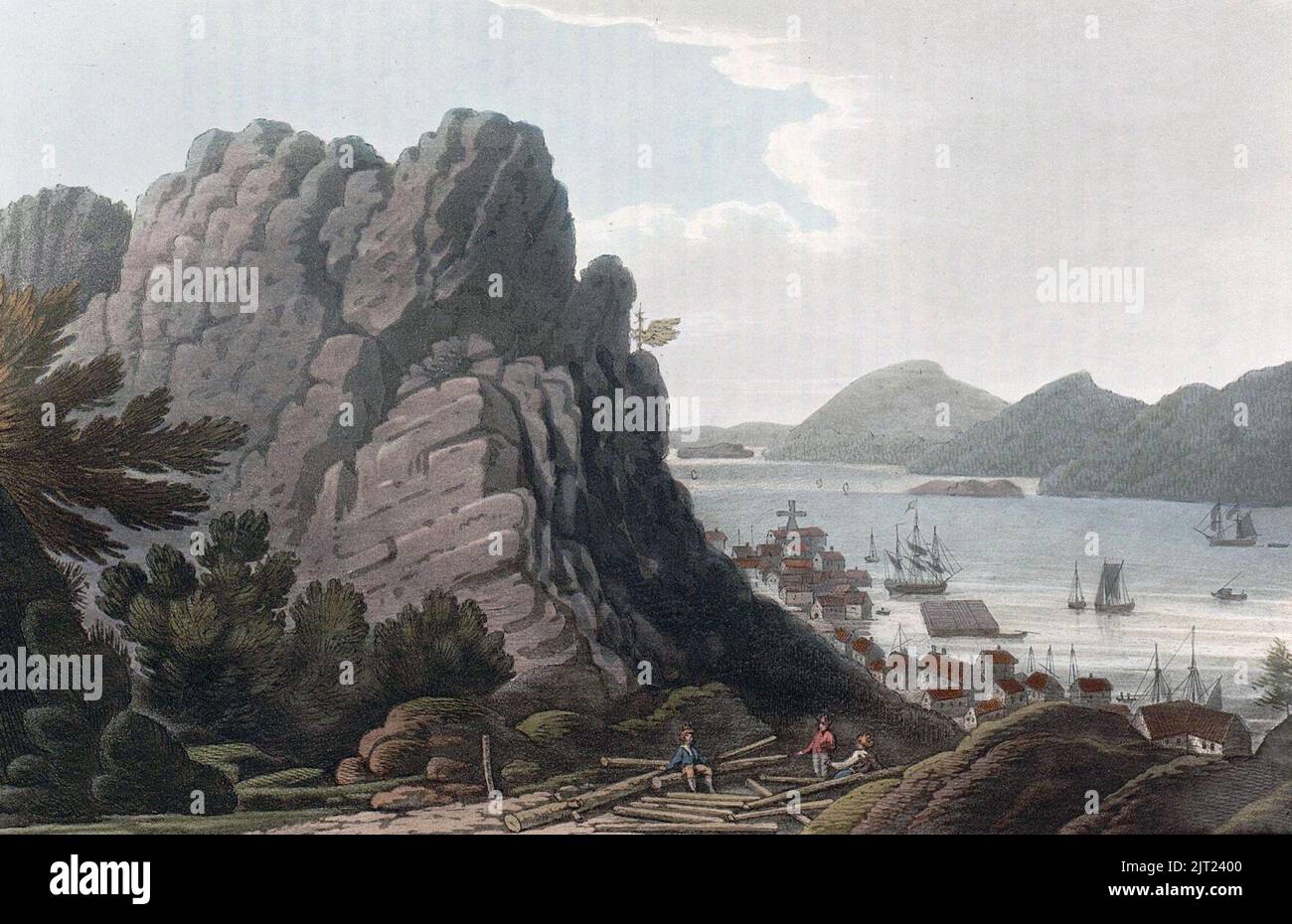 Town of Holmstrand (JW Edy plate 45 Stock Photo - Alamy