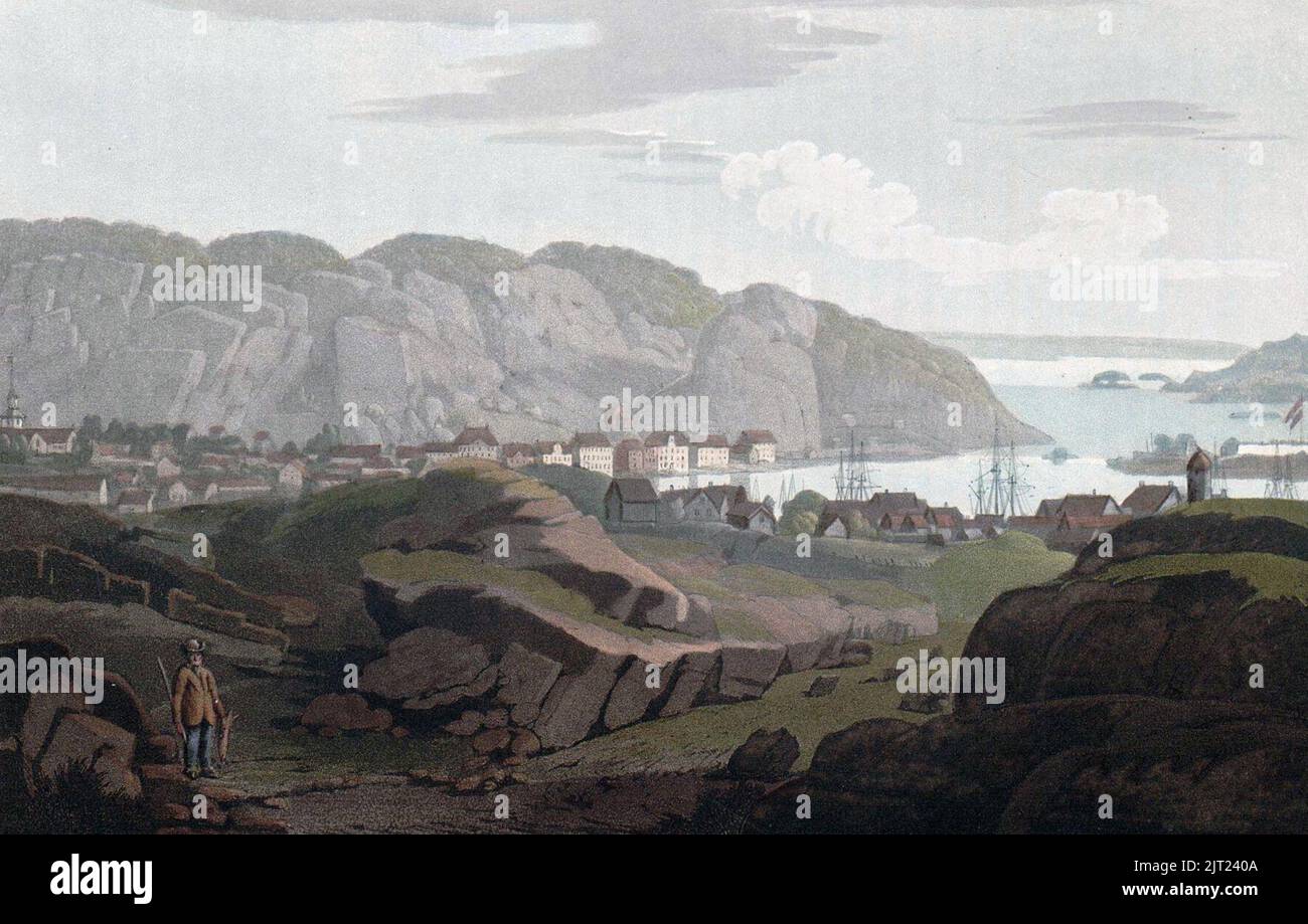 Town of Oster Riisöer (JW Edy plate 22 Stock Photo - Alamy