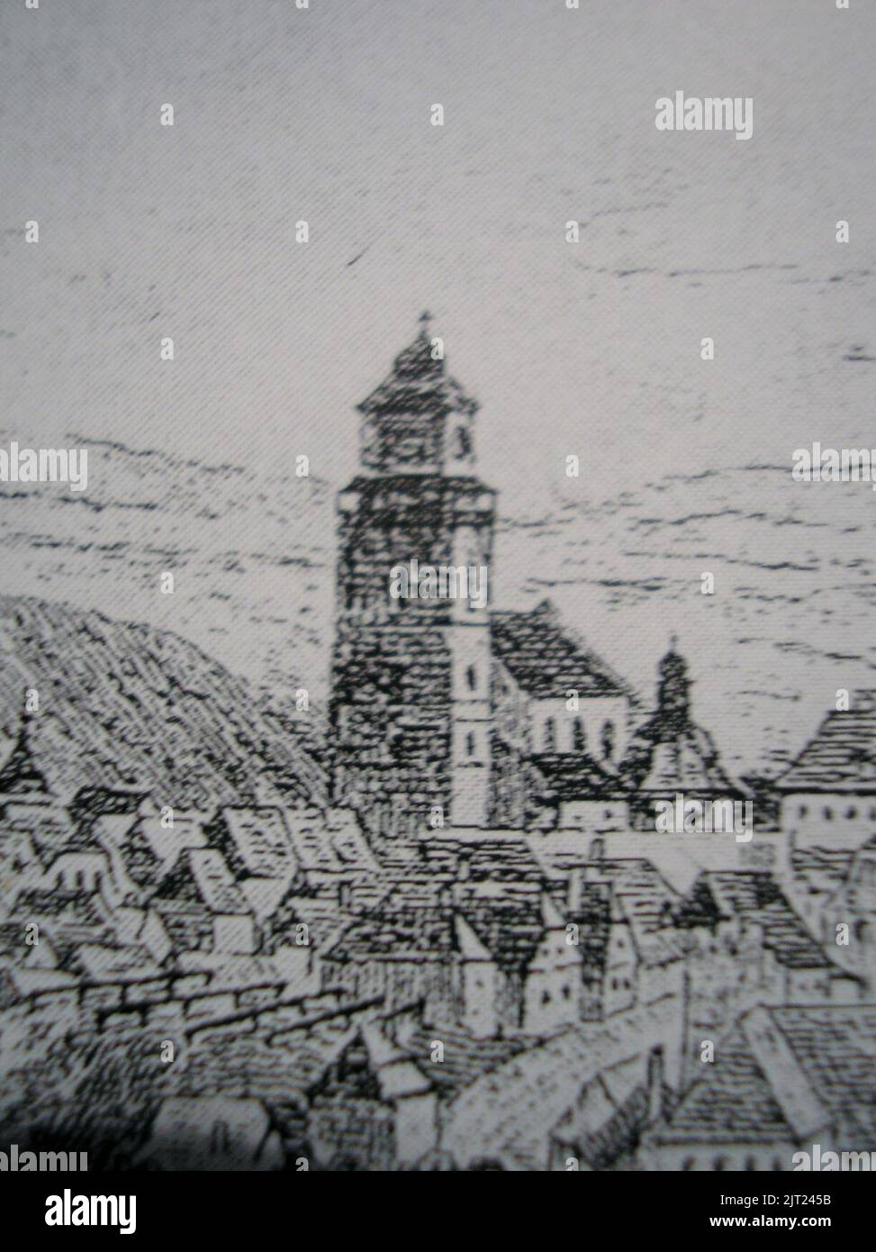 Town tower in Třebíč (detail), about 1830 Stock Photo - Alamy