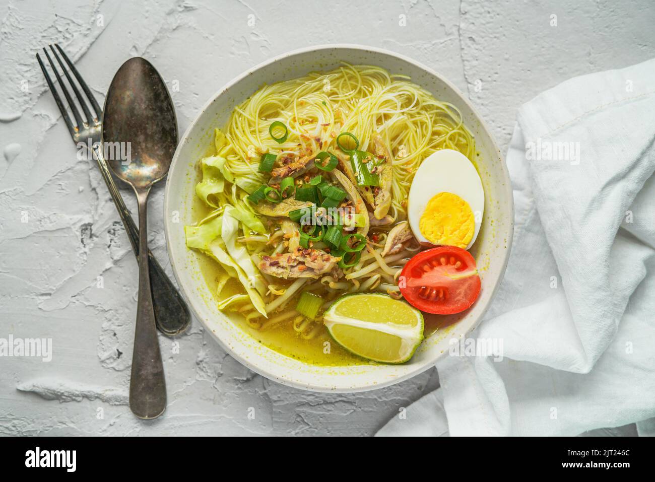 Indonesian famous street food Soto Ayam : Soto is a traditional ...