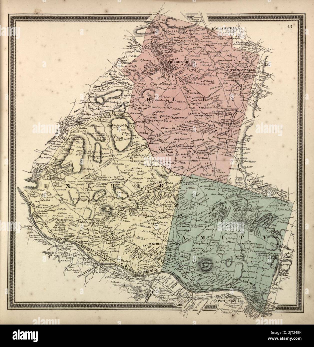 Township map of Berks County, Pennsylvania, from actual surveys Stock ...