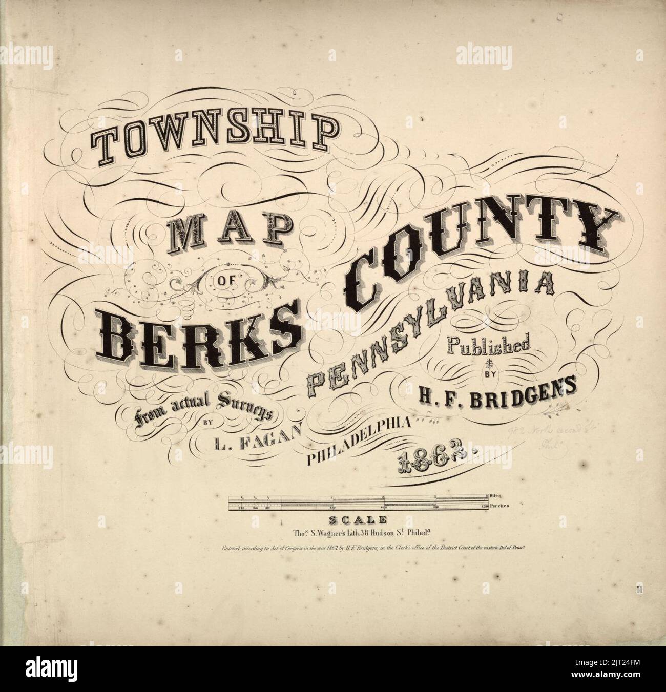 Township map of Berks County, Pennsylvania, from actual surveys Stock ...