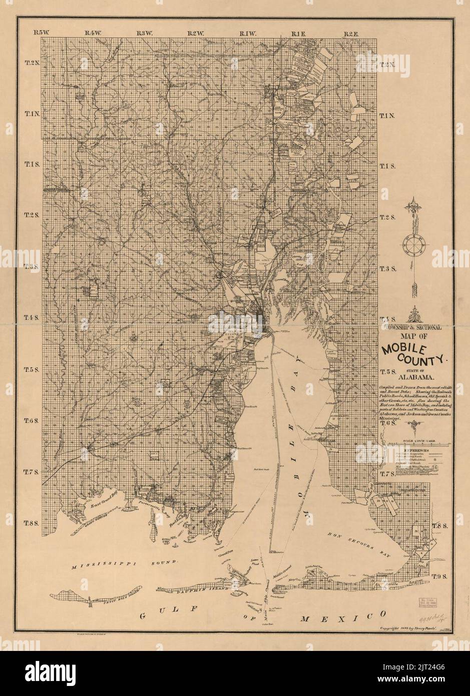 Township and sectional map of Mobile County, State of Alabama ...