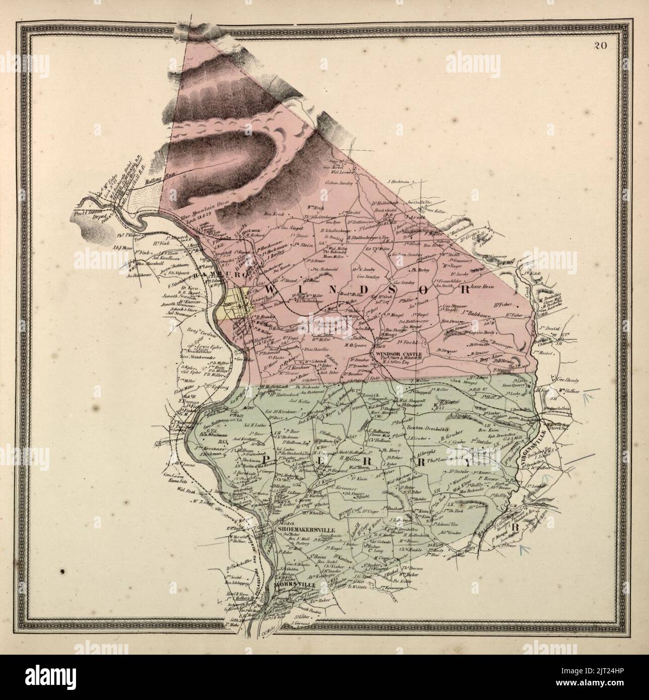Township map of Berks County, Pennsylvania, from actual surveys Stock ...