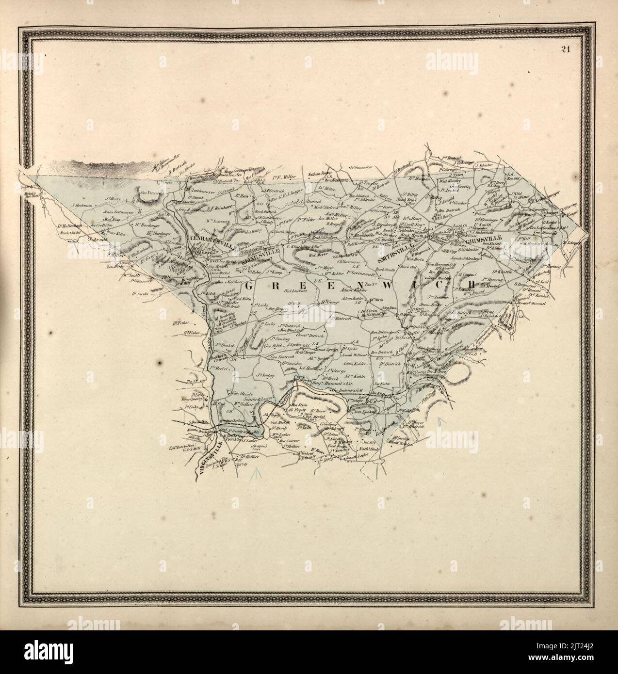 Township map of Berks County, Pennsylvania, from actual surveys Stock ...