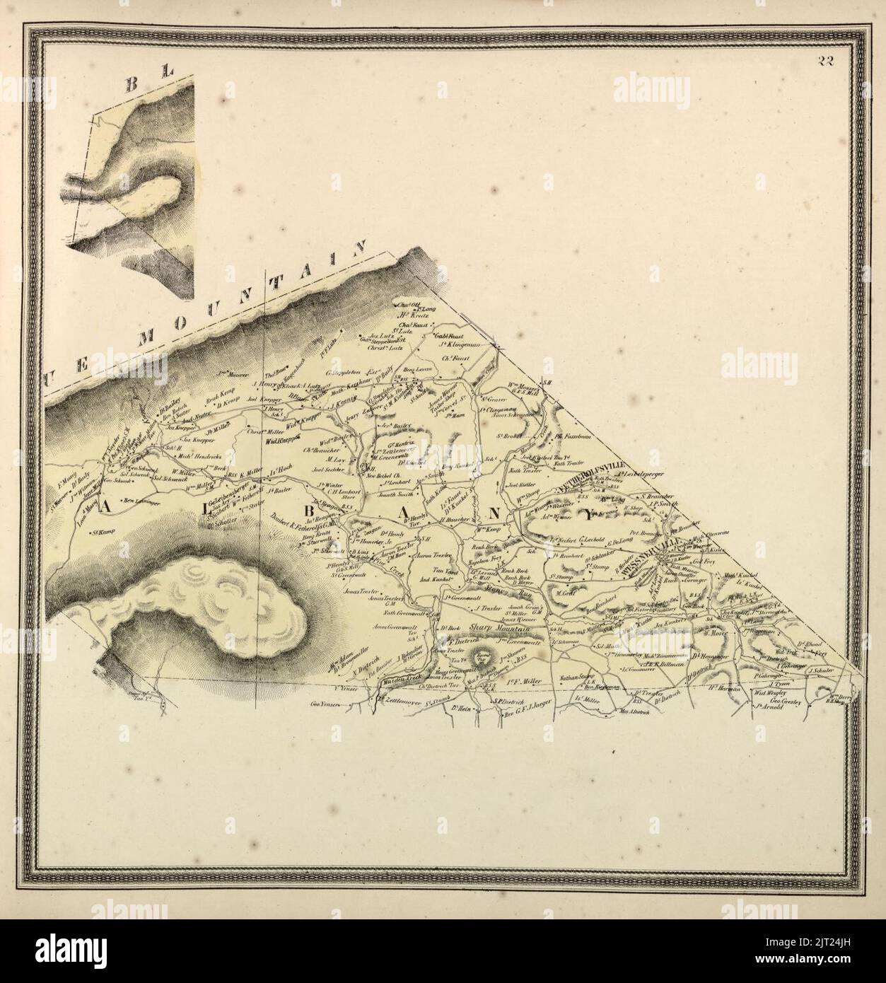 Township map of Berks County, Pennsylvania, from actual surveys Stock ...