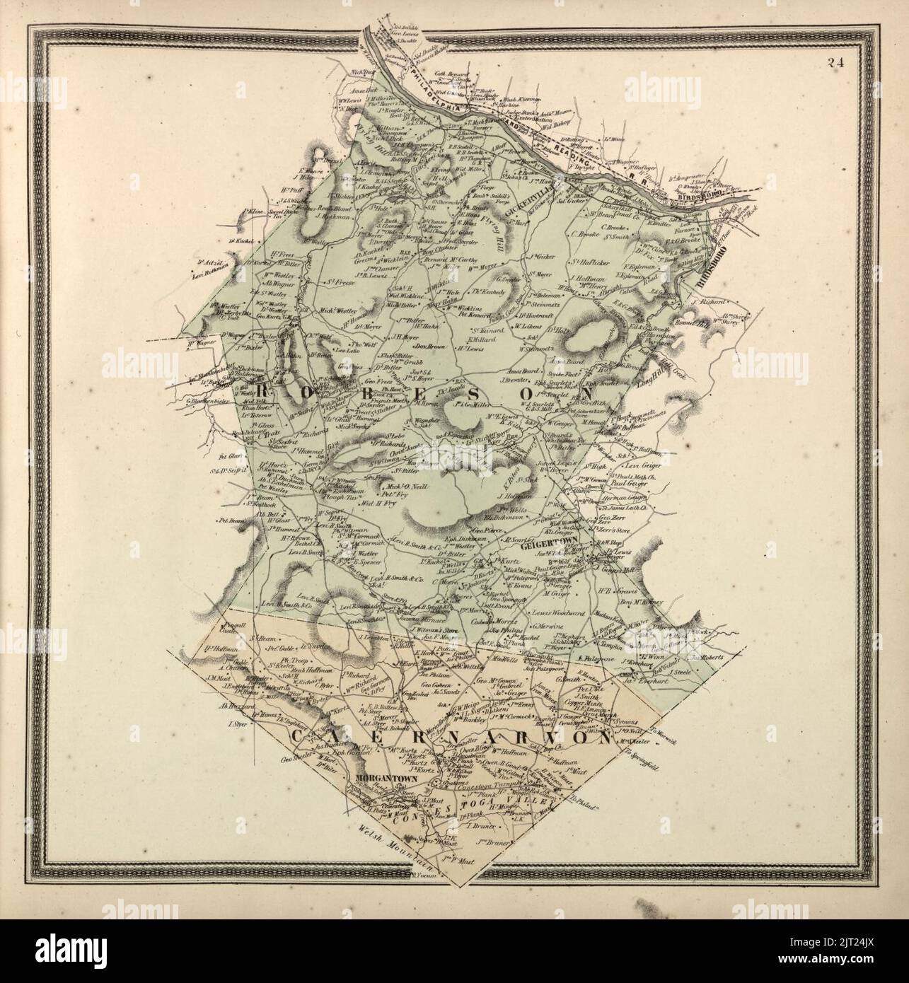 Township map of Berks County, Pennsylvania, from actual surveys Stock ...