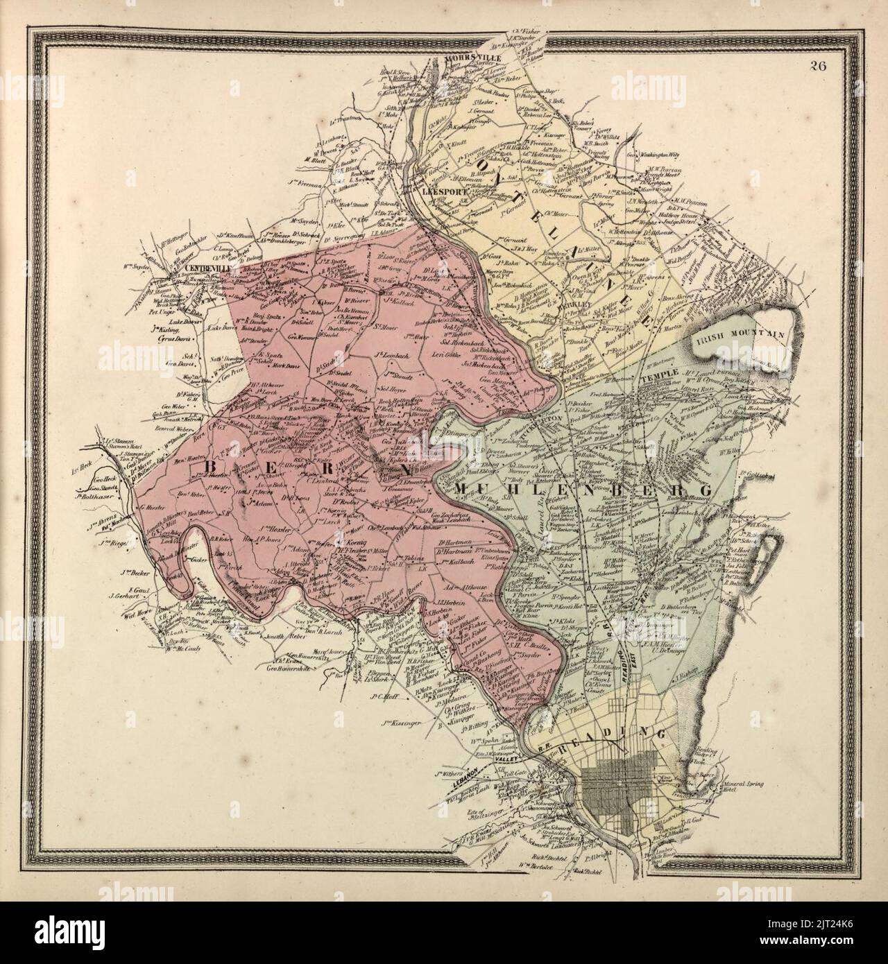 Township map of Berks County, Pennsylvania, from actual surveys Stock ...
