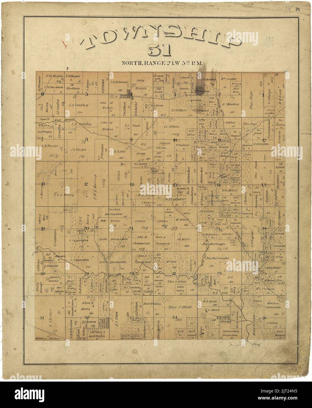 Township plats - (Saline County, Missouri Stock Photo - Alamy