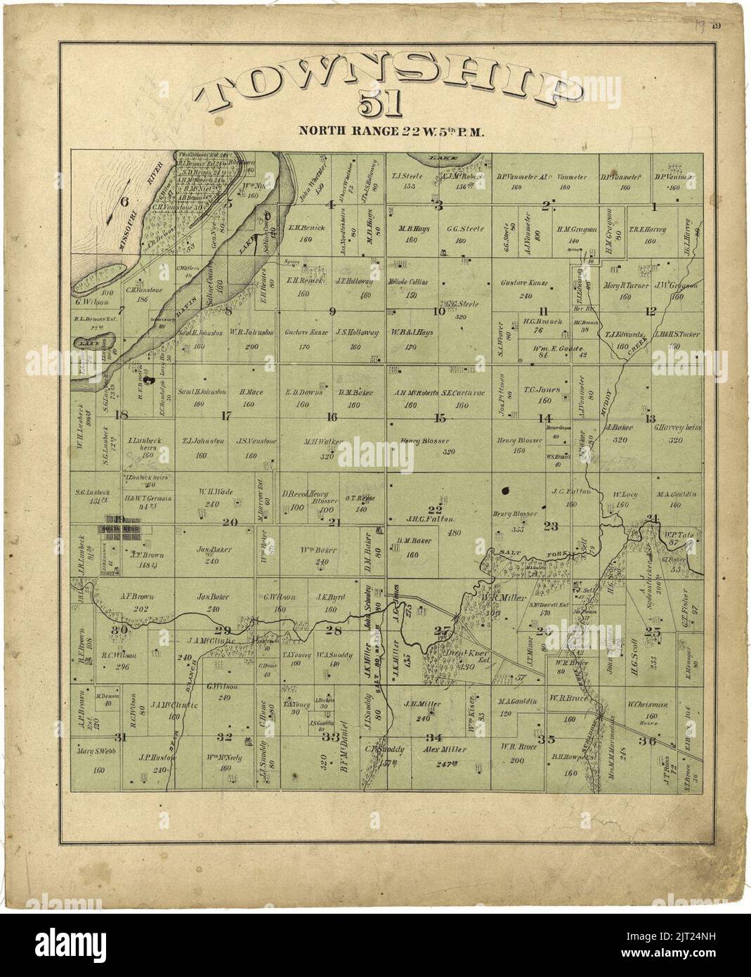Township plats - (Saline County, Missouri Stock Photo - Alamy