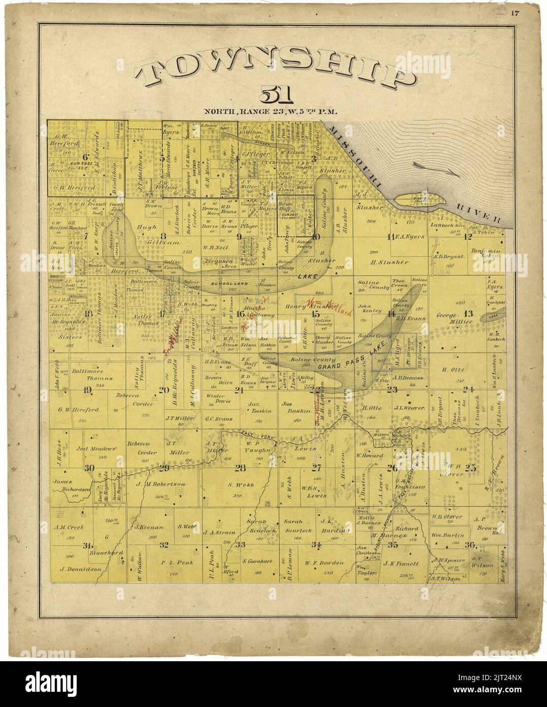 Township plats - (Saline County, Missouri Stock Photo - Alamy