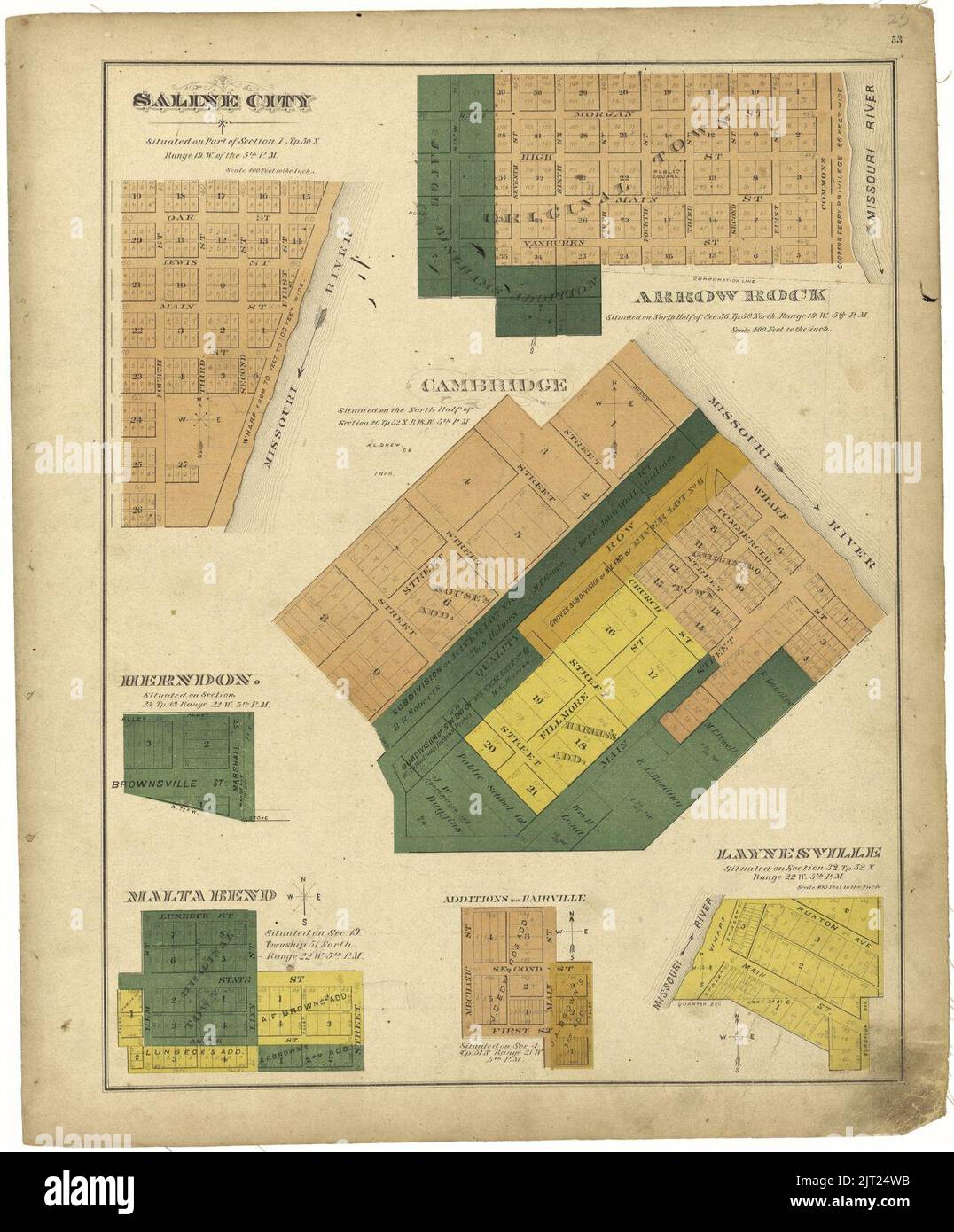 Township plats - (Saline County, Missouri Stock Photo - Alamy