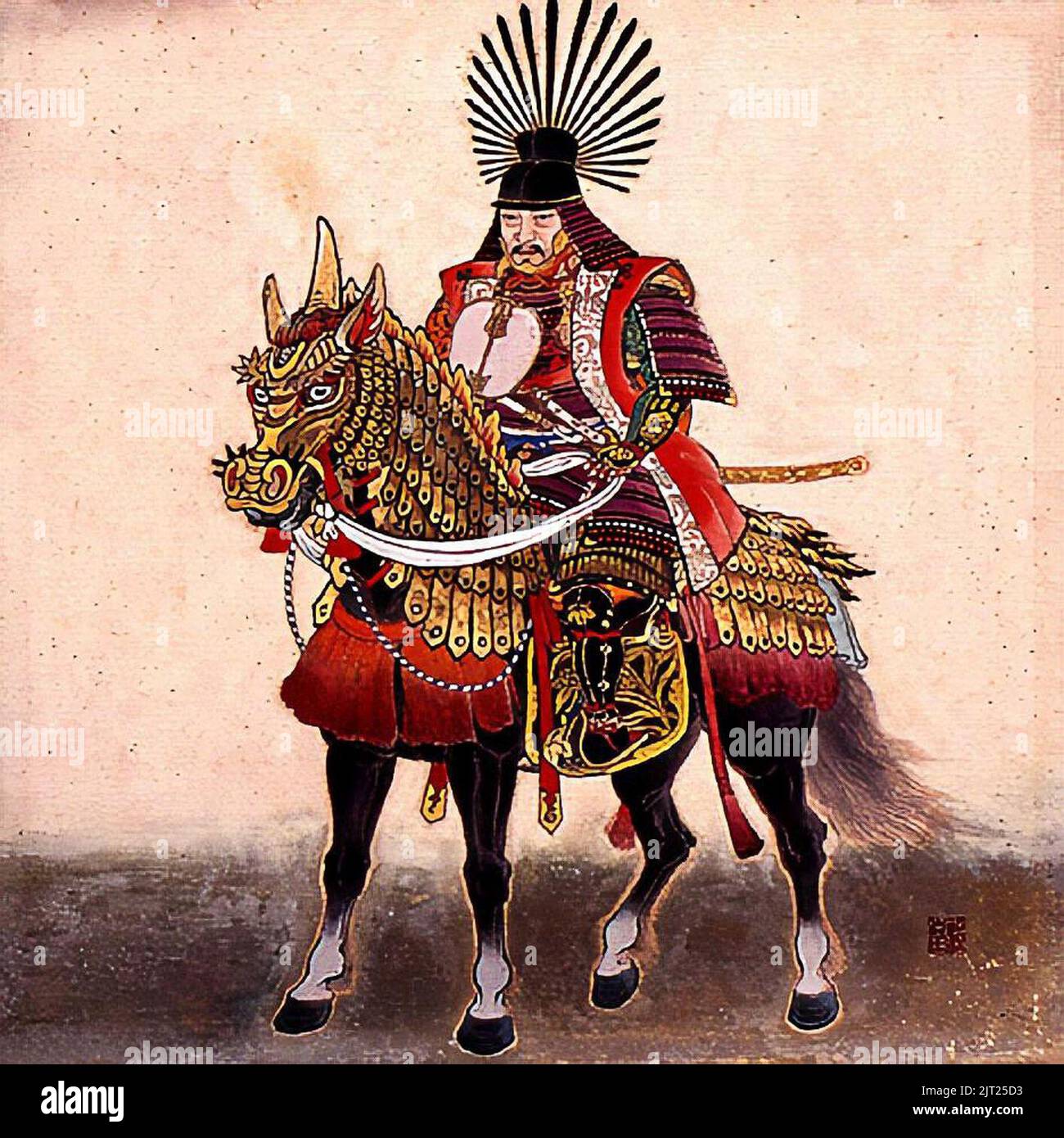 Toyotomi Hideyoshi on his horse Stock Photo - Alamy