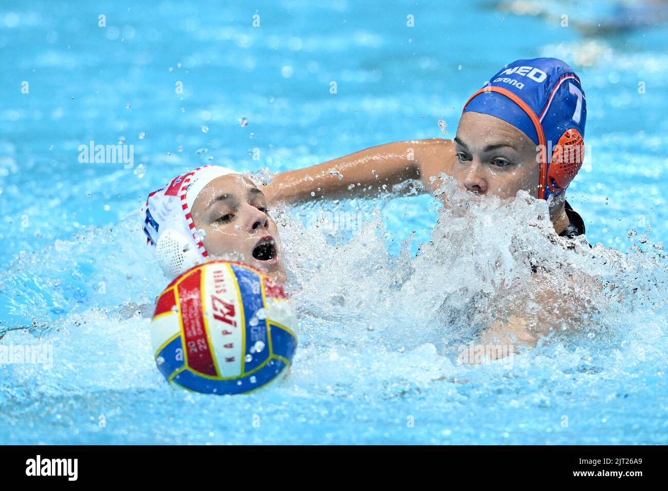 SPLIT, CROATIA - AUGUST 27: Bente Rogge of Netherlands and Bruna ...
