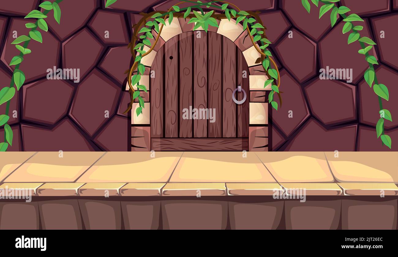 game background cartoon vector , The door to the next level, video ...