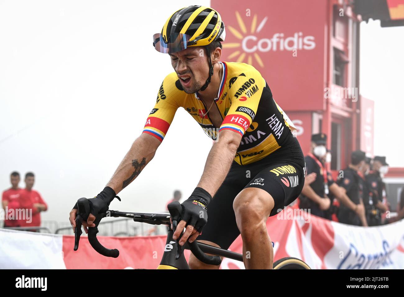 Cistierna, Spain. 27th Aug, 2022. Slovenian Primoz Roglic of Jumbo ...