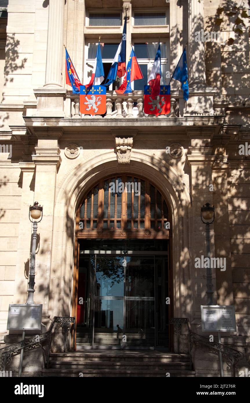 Town Hall, Croix Rousse, Lyon, Rhone, Rhone-Alpes, France Stock Photo ...
