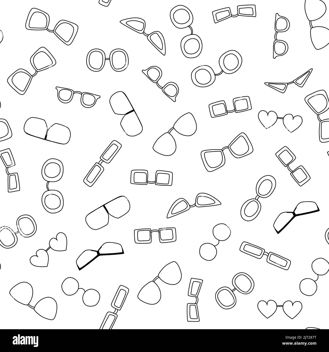 Seamless pattern with doodle glasses. Vector sketch illustration of ...