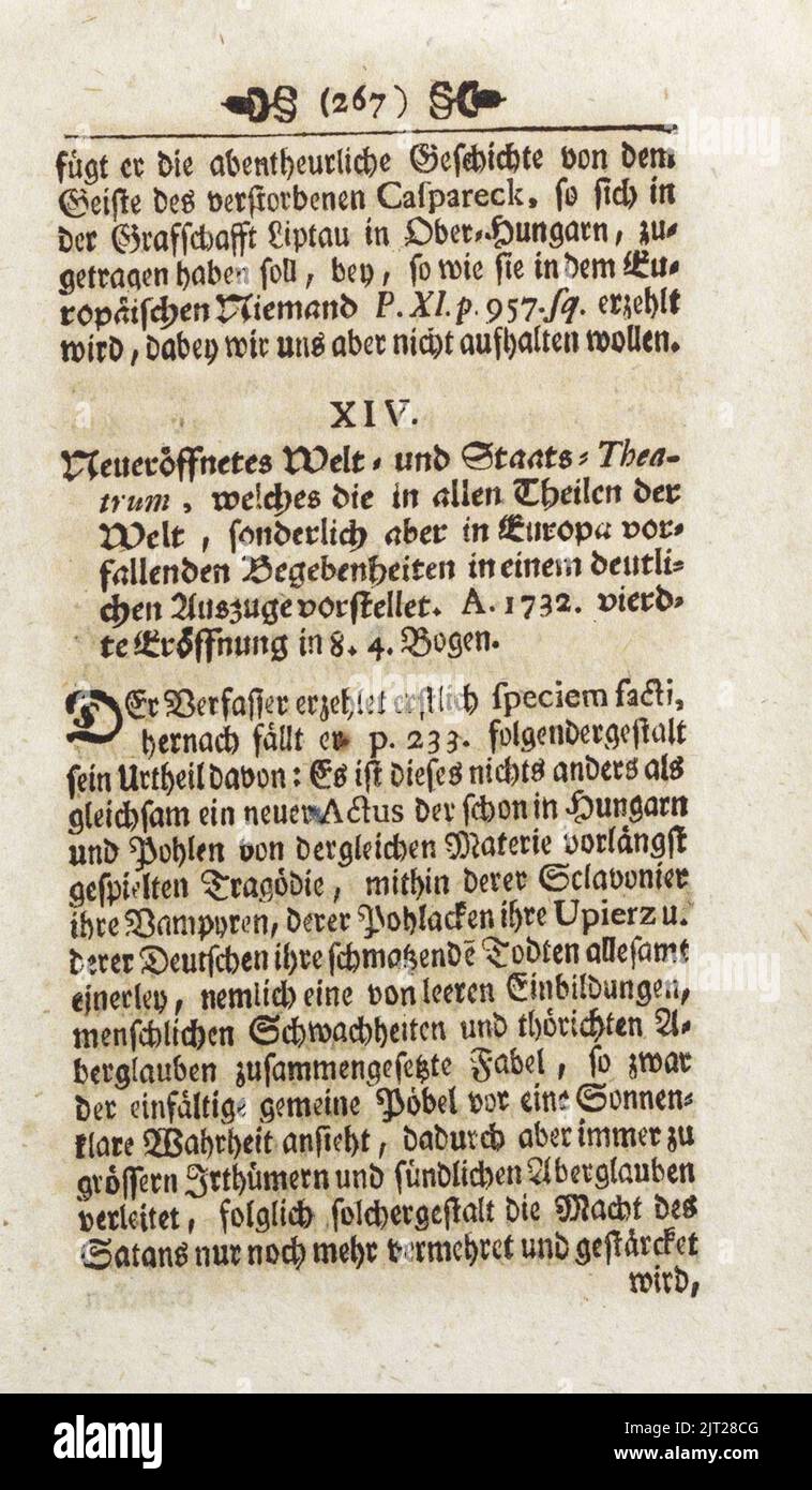 Tractat von dem Kauen und Schmatzen der Todten in Gräbern 274 Stock ...