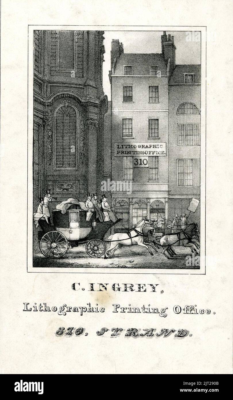 Trade card of C. Ingrey, 310, Strand Stock Photo - Alamy