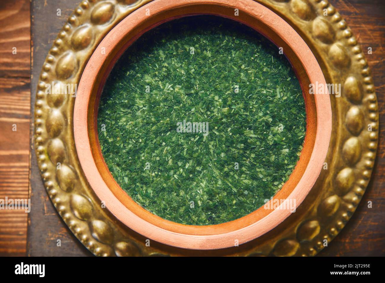 Arabic Cuisine; Egyptian traditional dish "Molokhya" or "Molokhia ...