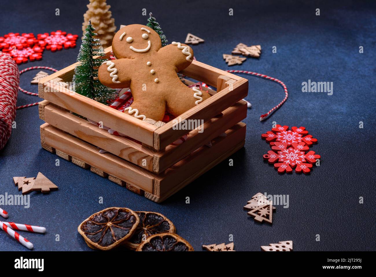 Christmas background with decorations. New Year symbol - decorative fir ...