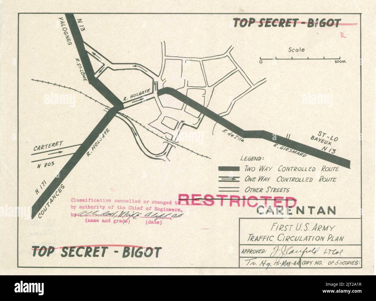 Traffic Circulation Plan - Carentan Stock Photo - Alamy