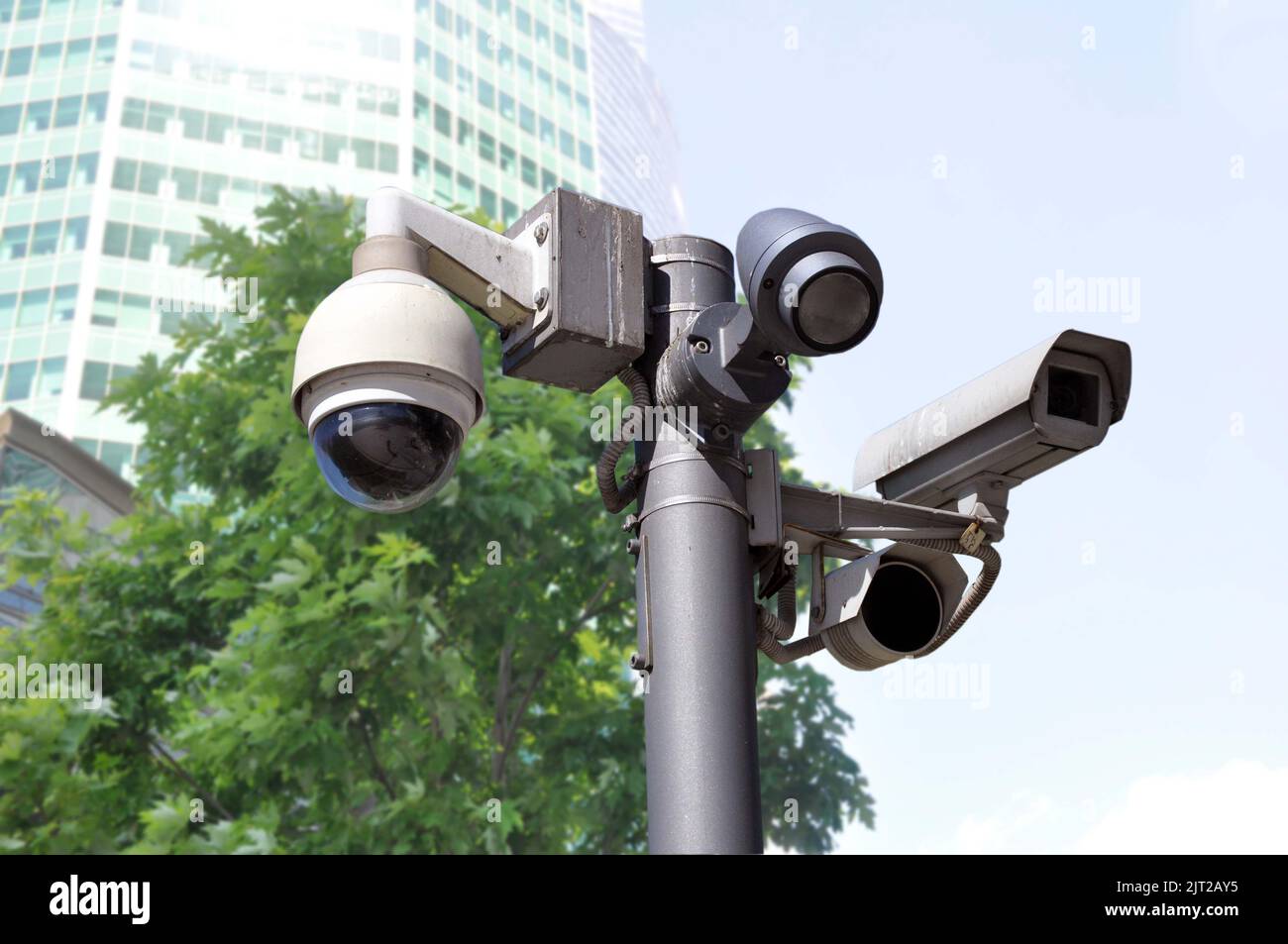 closed circuit camera Multi-angle CCTV system on the background of a ...
