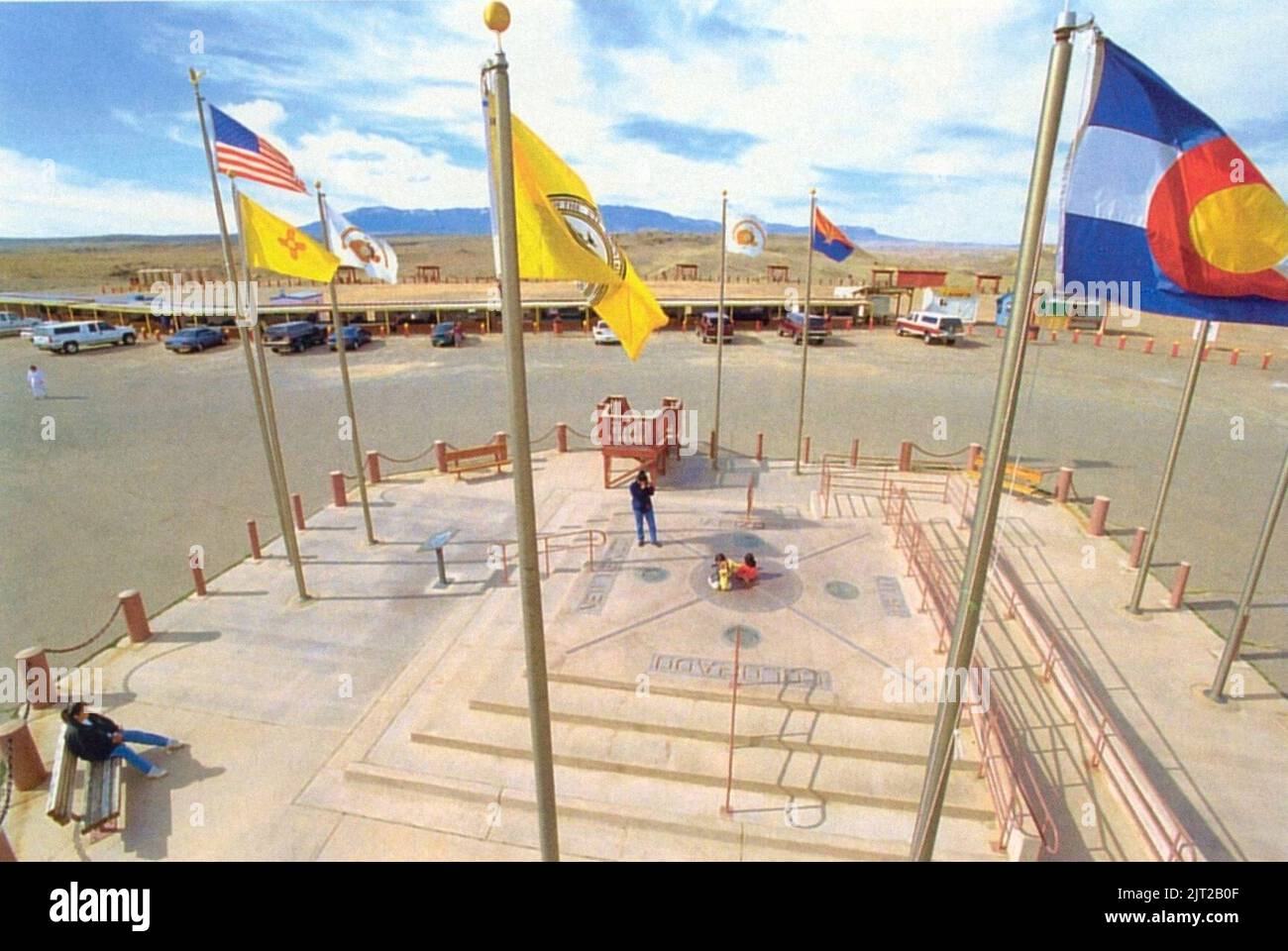 Trail of the Ancients - Flags on the Four Corners Monument Stock Photo - Alamy