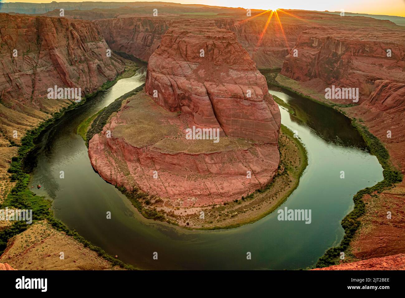 A beautiful shot of the Horseshoe bend, Alabama, USA at sunset Stock ...