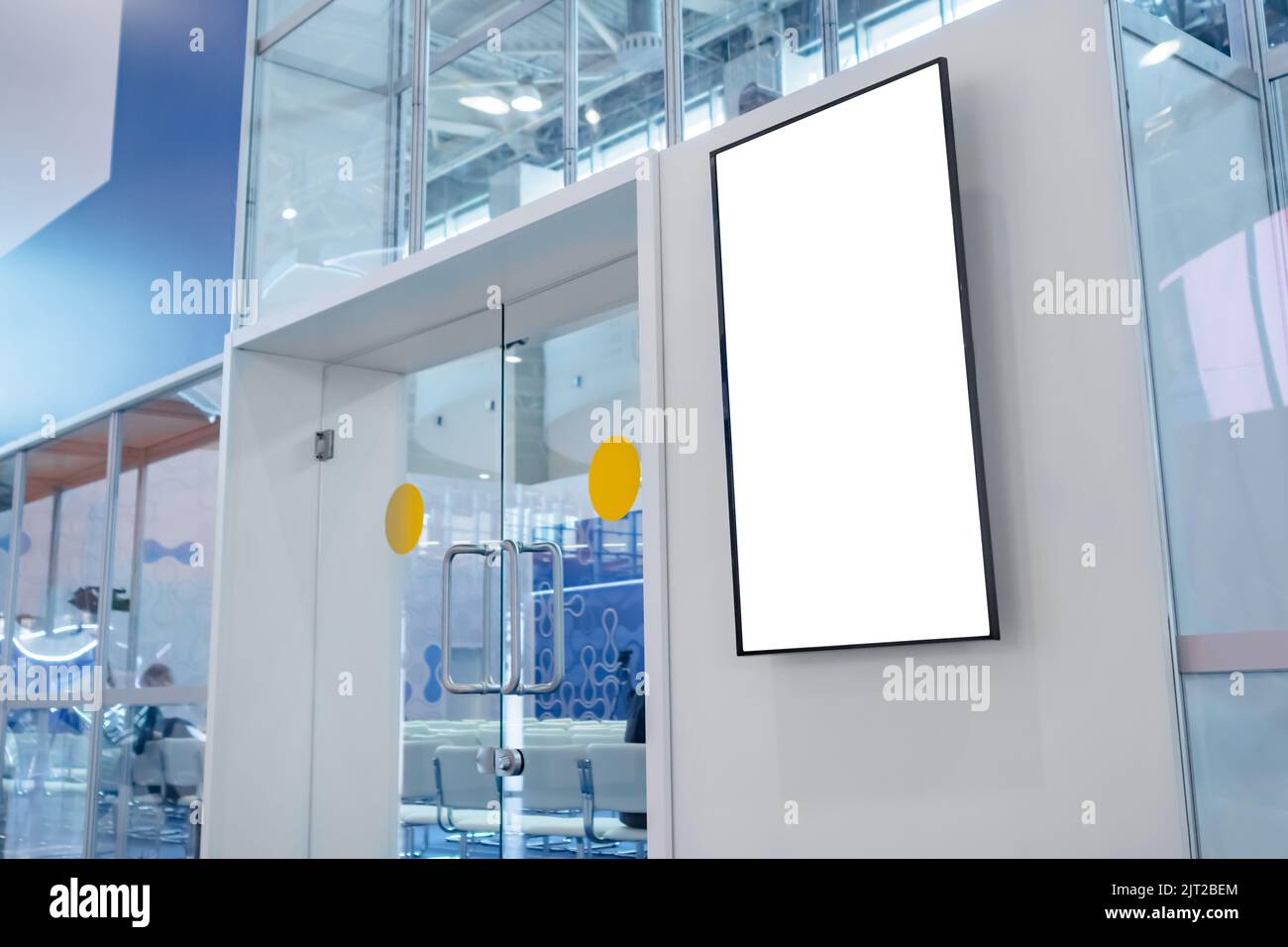 Vertical blank white display wall at exhibition - white screen concept ...